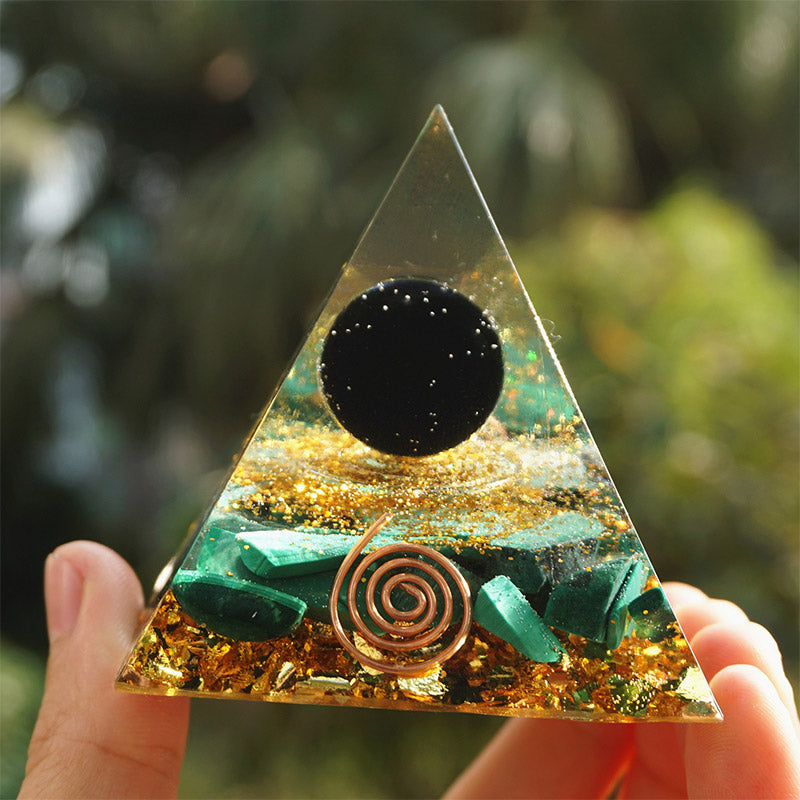 Olivenorma Malachite With Obsidian Sphere Orgone Pyrammid – us.olivenorma