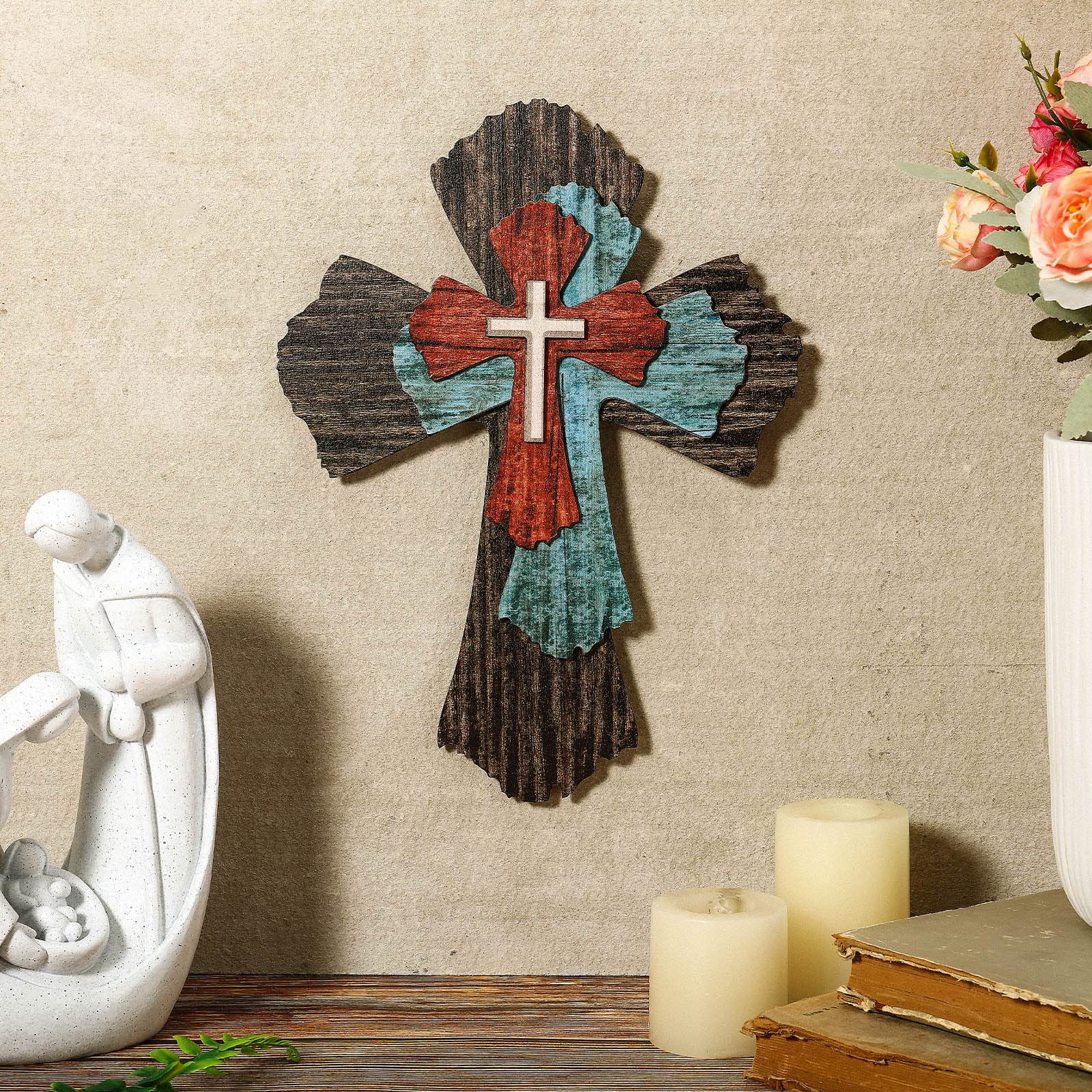Olivenorma Farmhouse Wooden Hanging Cross Wall Decor – us.olivenorma