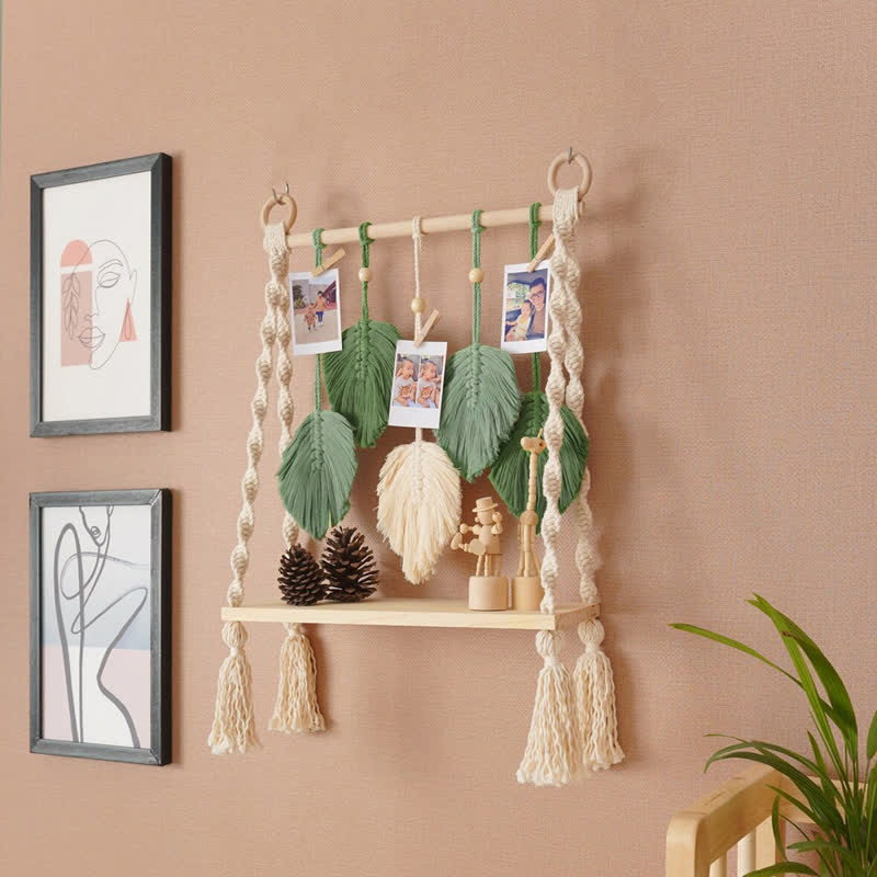 Olivenorma Weave Wood Shelf Storage Rack Wall Decor – us.olivenorma