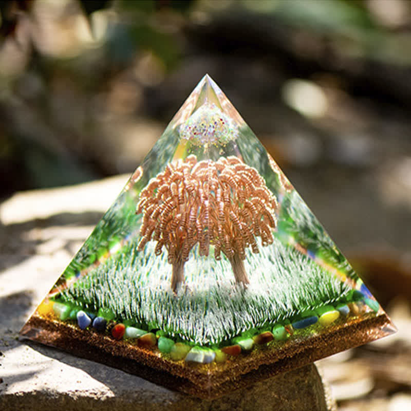 Olivenorma Ogham Copper Coil Tree Color Agate Orgone Pyramid – us ...