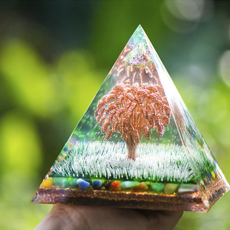 Olivenorma Ogham Copper Coil Tree Color Agate Orgone Pyramid – us ...