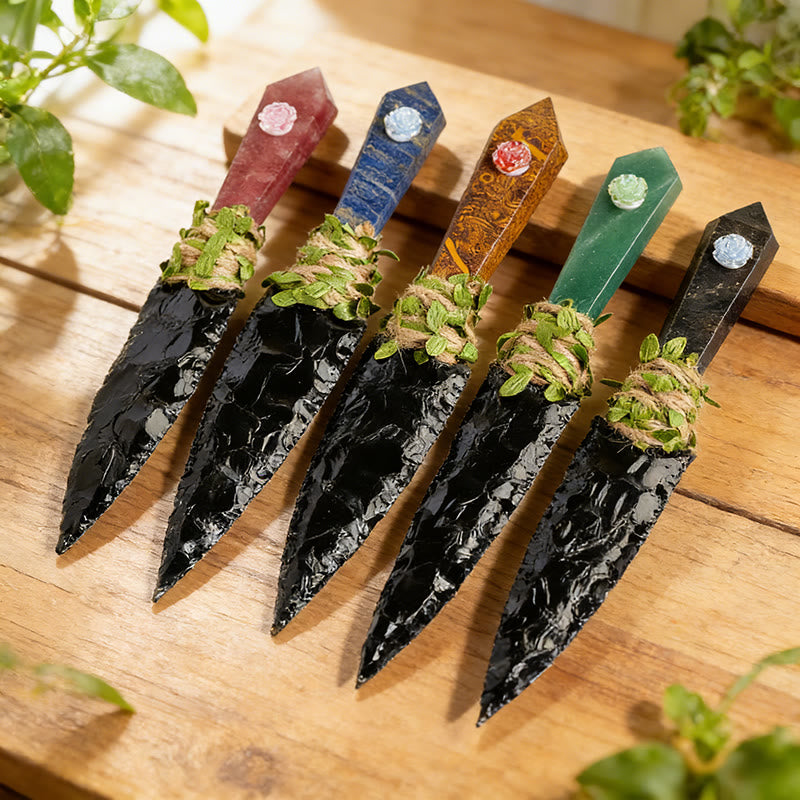 Olivenorma Raw Stone Natural Crystal Dagger Gemstone Decoration – us ...