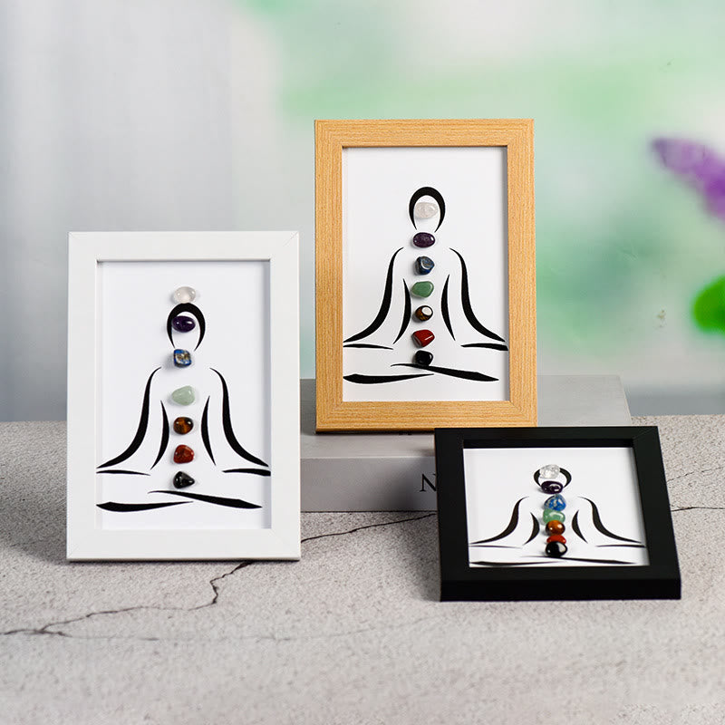 Olivenorma Yoga Meditation Posture Chakra Stone Photo Frame Decoration ...